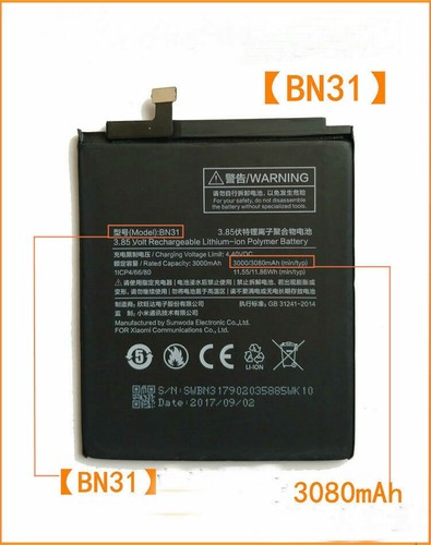 1pcs New Battery For Xiaomi Mi 5X Mi5X Redmi Note 5A 5A Pro BN31 ...