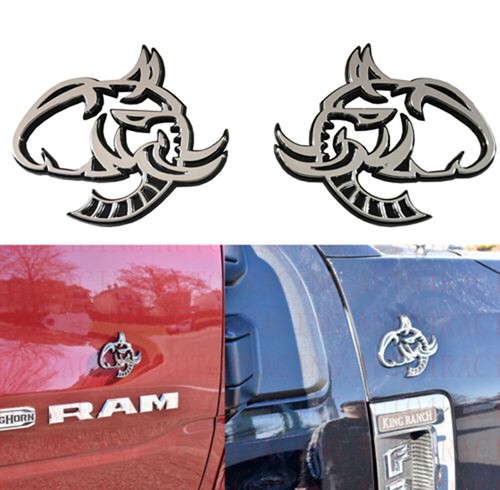 2x Chrome Elephant Hellephant Badge Emblem for Challenger Charger TRX ...