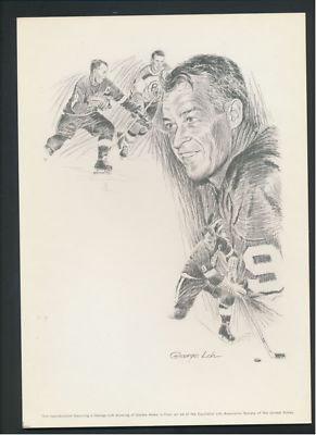GORDIE HOWE 1980 REPRODUCTION OF 1961 GEORGE LOH DRAWINGS/ LITHOGRAPH ...
