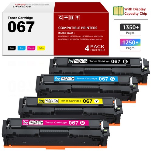 067 Toner Set 4 Color High Yield for Canon MF656CDW MF651CW MF653CDW ...