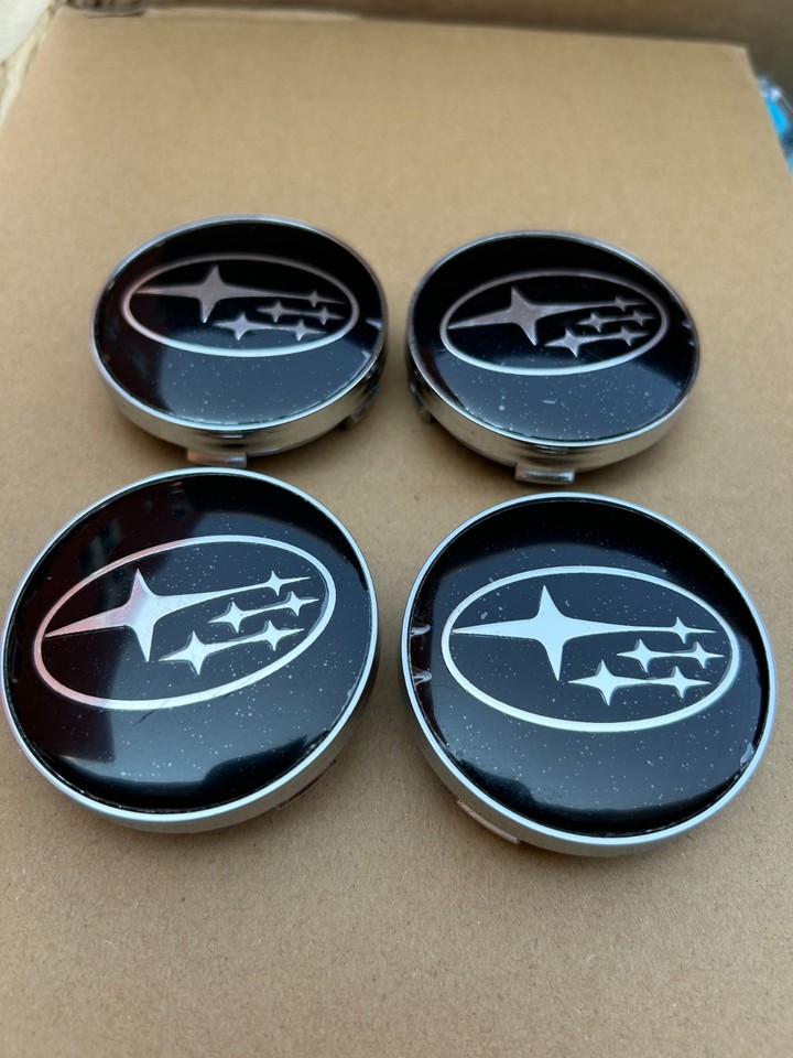 Set Of 4 Subaru Wheel Center Caps Black | eBay