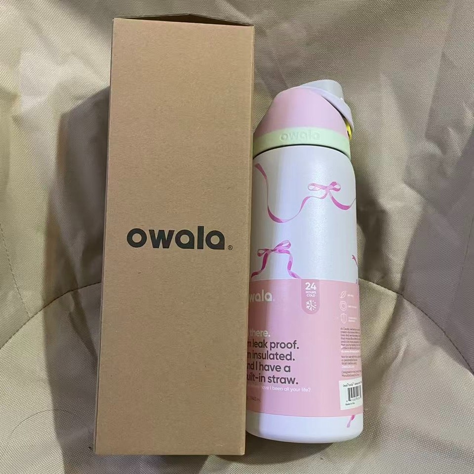Owala 32 oz Water Bottle Tied And True Pink Bows Limited Edition ...