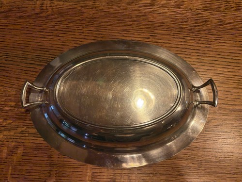 Vintage Silver Plate Oval Server With Lowered Handles Serving Bowl | eBay