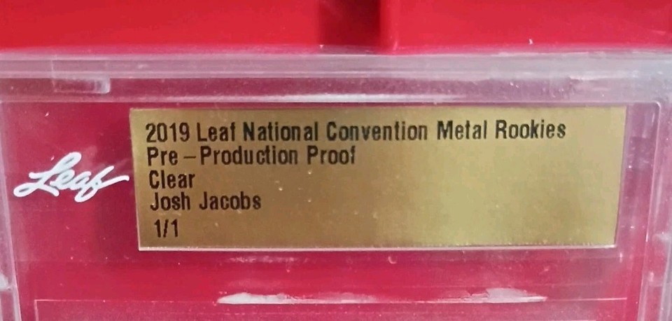 2019 Josh Jacobs Leaf National Convention Pre-Production Metal RC Clear ...