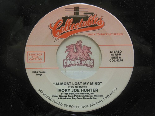 Ivory Joe Hunter Quotations: Almost Lost My Mind / Imagination, 45 RPM ...