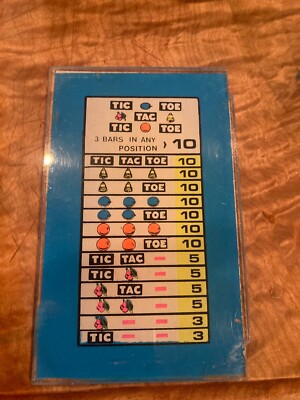 Jennings Slot Machine Tic Tac Toe Award Card Unused, As Is 10 Top Pay ...