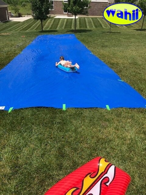 50 ft Giant slip n slide.......backyard lawn tarp water slide - Wahii ...