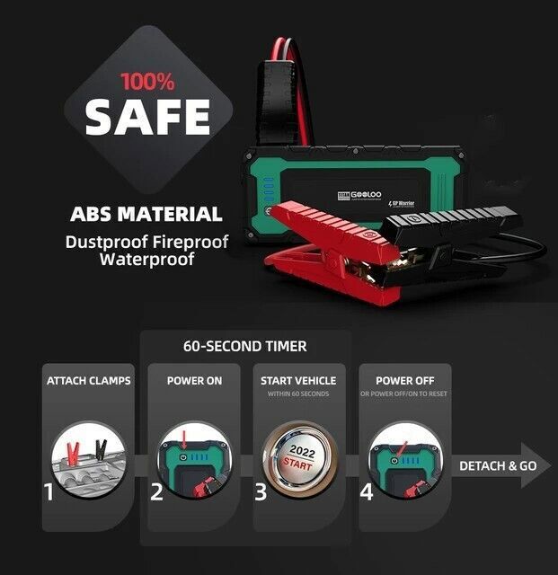 GOOLOO GP2000/GP3000/GP4000/GT4000S/GT6000 12V Car Battery Jump Starter ...