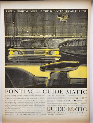 1960 Pontiac Guide-Matic Power Headlight Control Vintage Print Ad | eBay