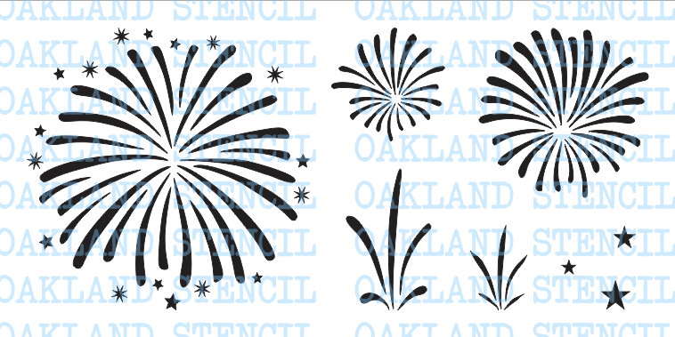 FIREWORKS STENCIL Bursts for Painting Wood Signs July 4th America ...