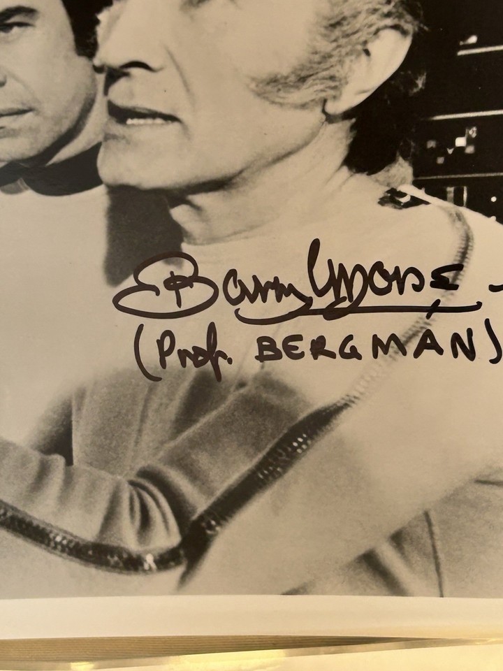 Space 1999 TV Show Signed Photo Barry Morse Prof Bergman 2002 Vulkon ...