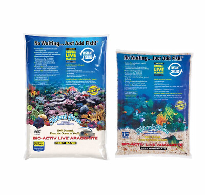 NATURES OCEAN BIO ACTIV LIVE ARAGONITE REEF WHITE & PINK SAND NATURAL ...