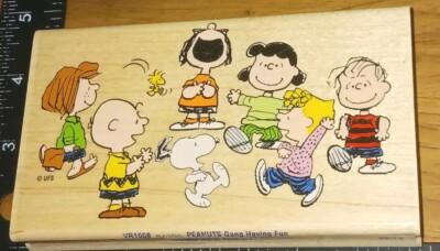 Snoopy,Peanuts Gang Having Fun, Big,Rubber Stamp,(B18) | eBay