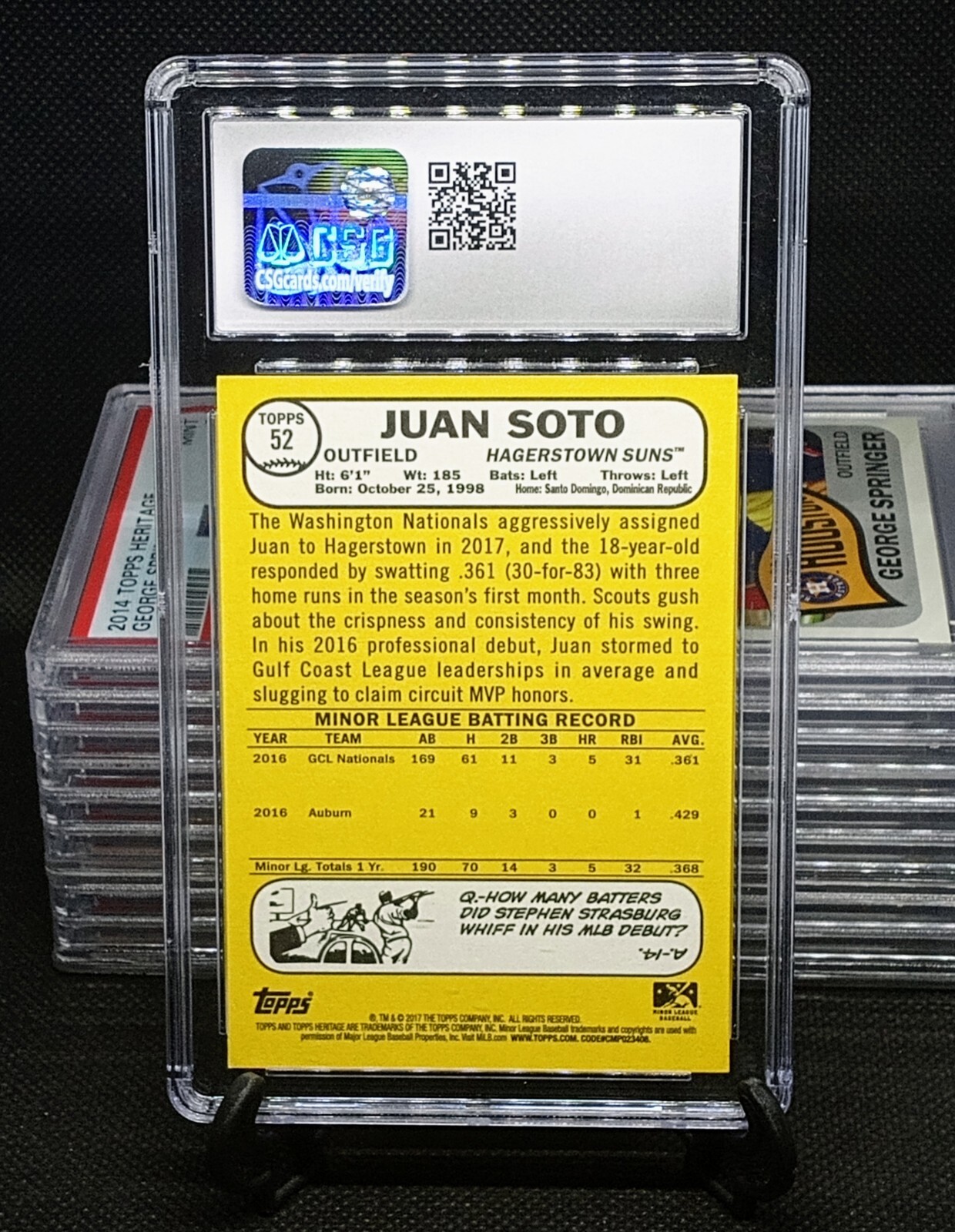 2017 Topps Heritage Minor League Edition - #52 Juan Soto (RC) for sale ...