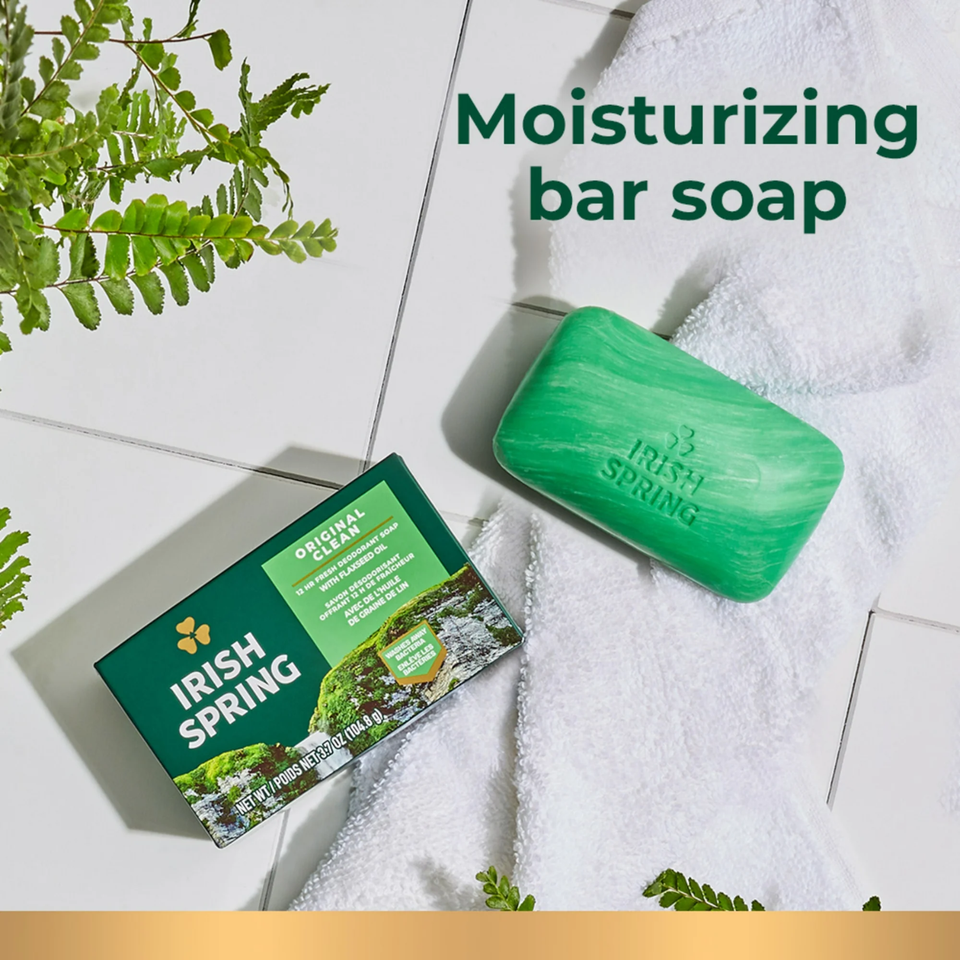 ( 12 Bars) Irish Spring Bar Soap for Men, Original Clean Mens Bar Soap ...