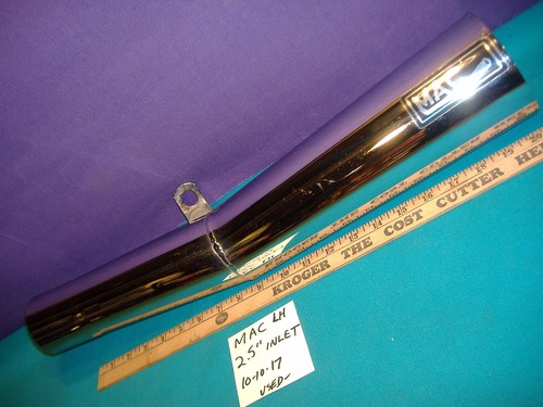 MAC muffler 2.5" LH exhaust 2 1/2" megaphone chrome | eBay