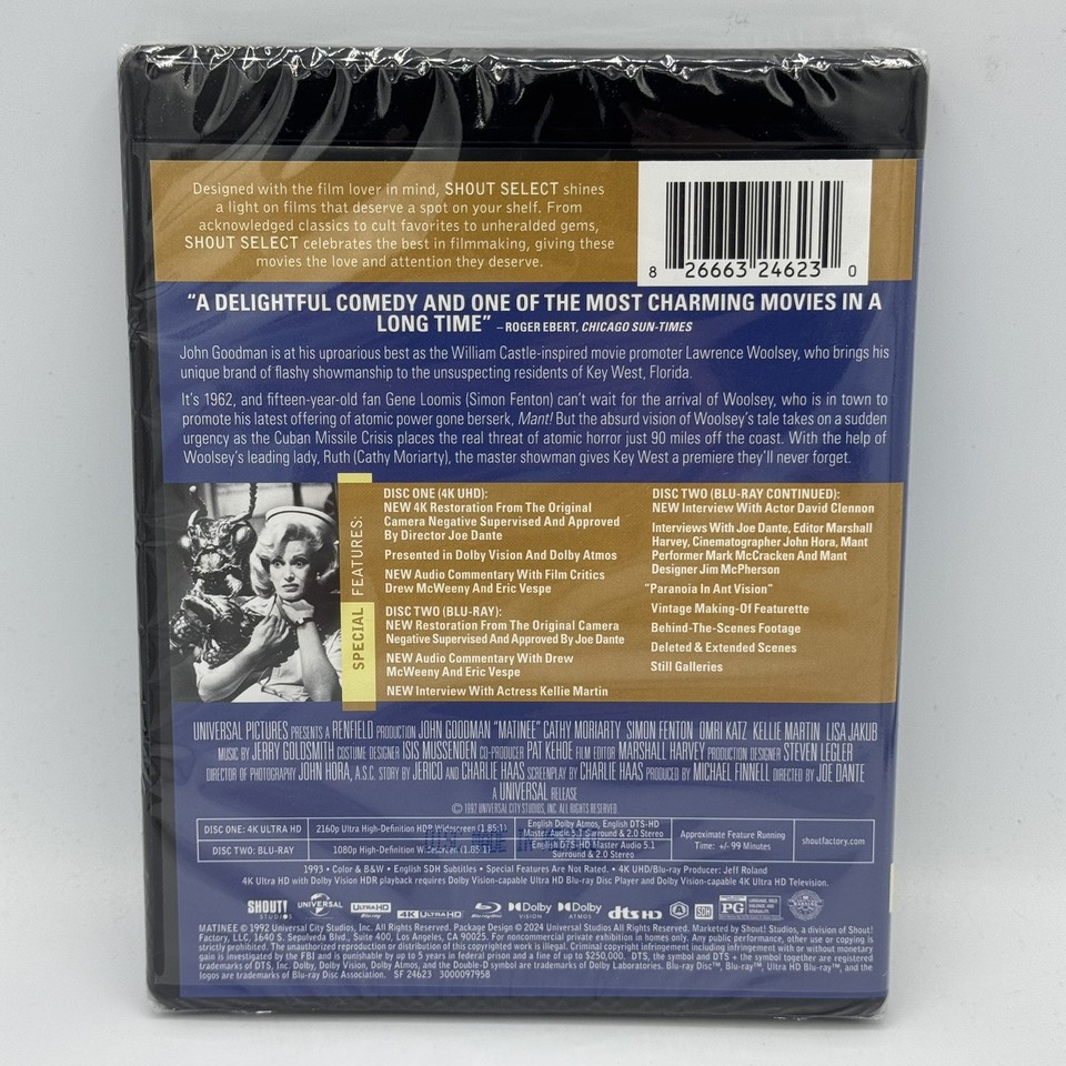 Matinee - 4K Ultra HD + Blu-ray - Collector’s Edition BOXED SHIPPING | eBay