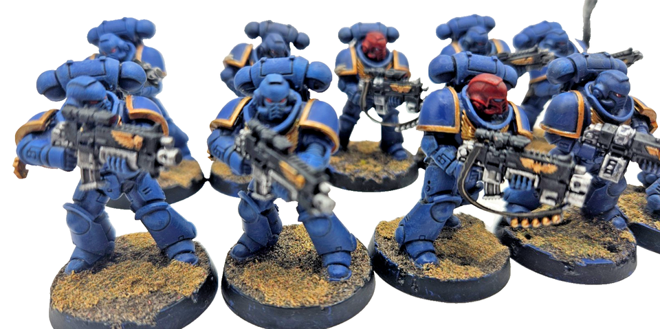 Warhammer 40k Space Marines Intercessor Squad Ultramarines Painted GW ...