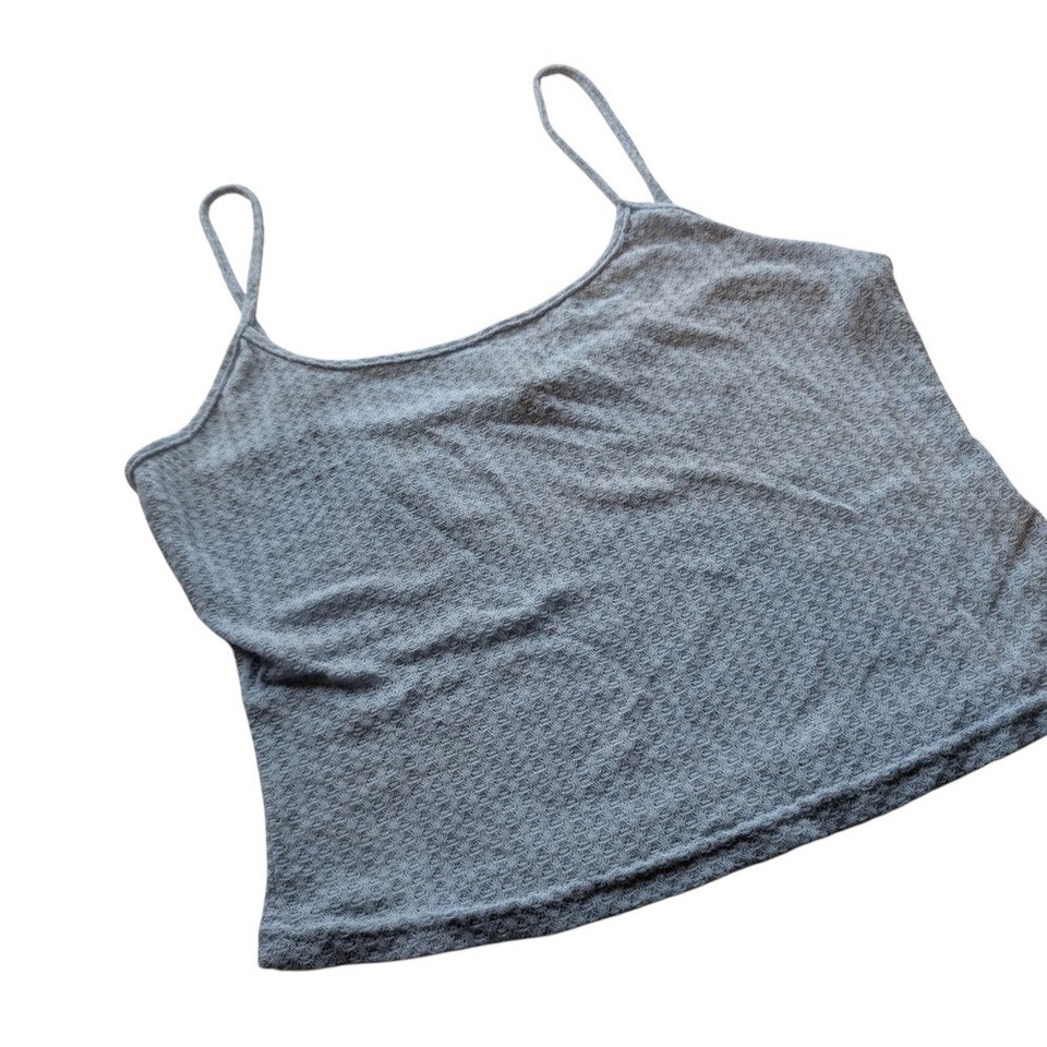 SHEIN Light Blue Textured Cropped Cami Top Large | eBay