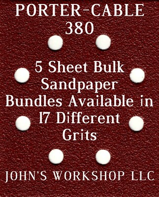 PORTER-CABLE 380 - 1/4 Sheet - 17 Grits - No-Slip - 5 Sandpaper Bulk ...
