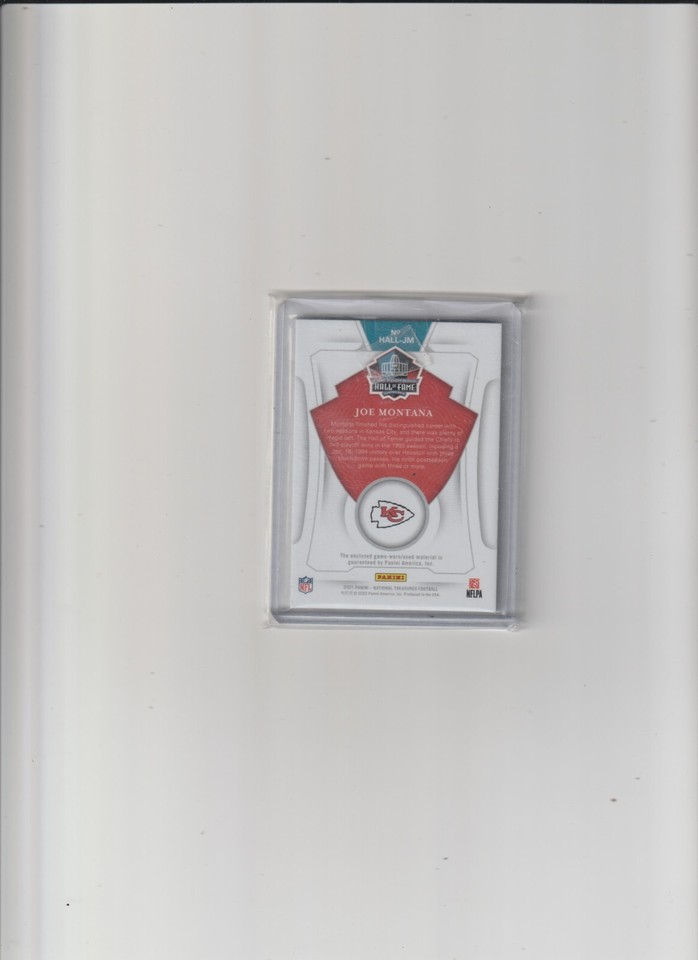 2021 National Treasures Joe Montana Treasures o the Hall Patch #'d 18/ ...