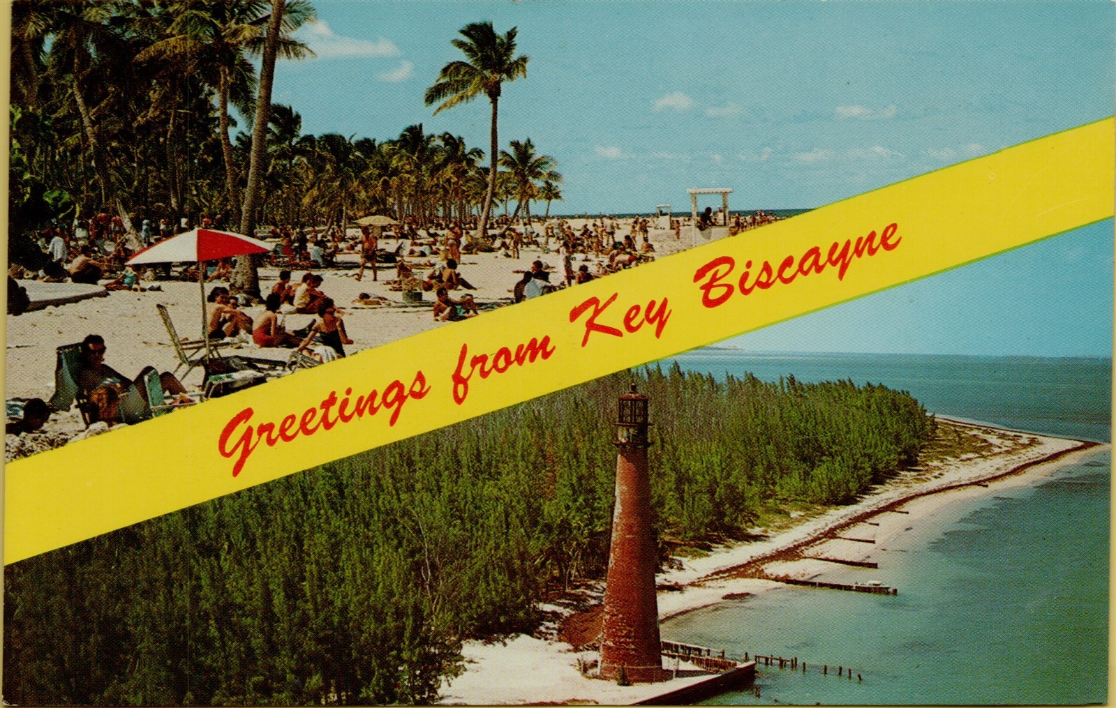 Multi-View Beach Shoreline Greetings from Key Biscayne FL Postcard D15 ...