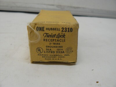 Hubbell 2310 twist lock receptacle 20A 125vac 3 wire new | eBay