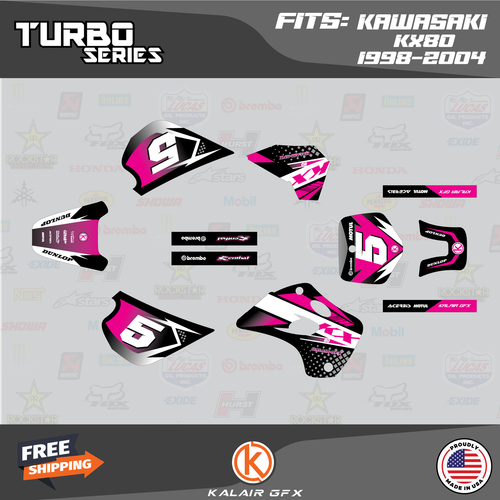 Graphics Kit for KAWASAKI KX80 KX 80 (1994-1997) Turbo - MAGENTA | eBay