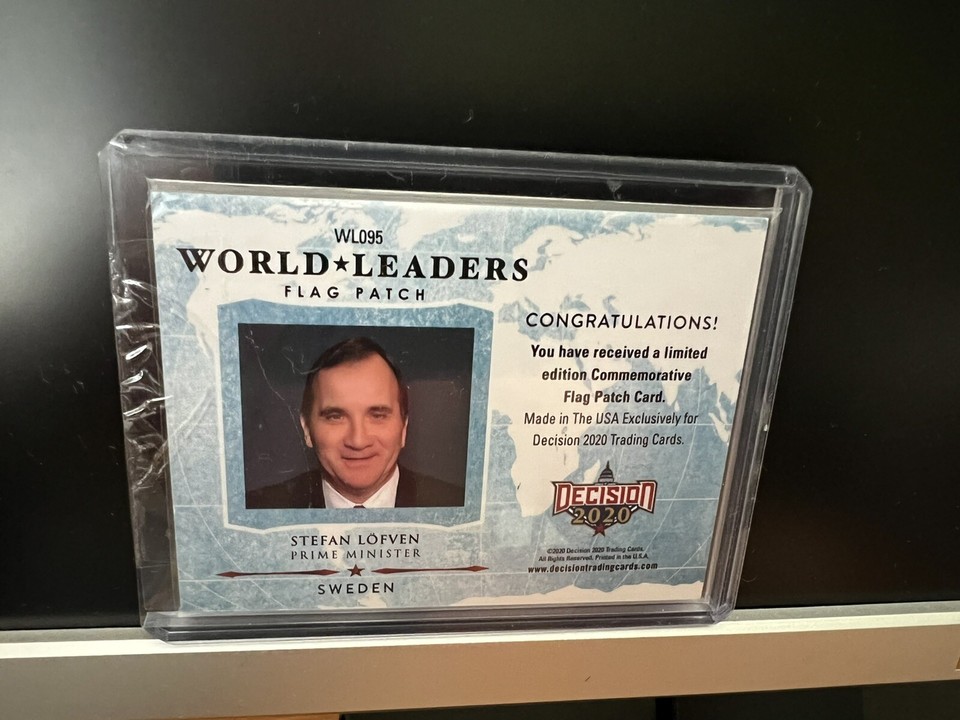 2020 Decision World Leaders Silver Foil Stefan Lofven Sweden Flag Patch ...