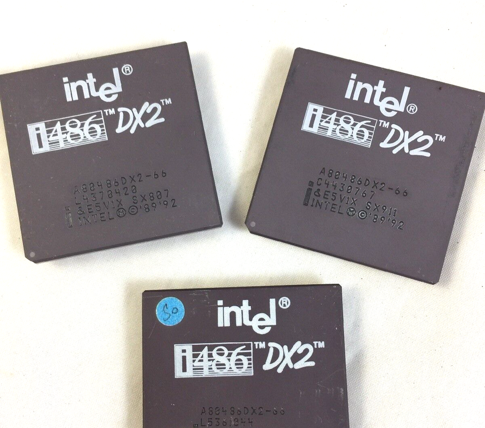 Intel 486 DX2 66 MHZ A80486DX2 SX911 i486 CPU Processor Gold Vintage ...