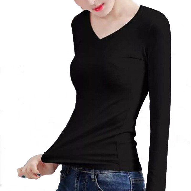 Women's Basic Long Sleeve T-Shirt Top Soft Knit Solids Crew Neck | eBay