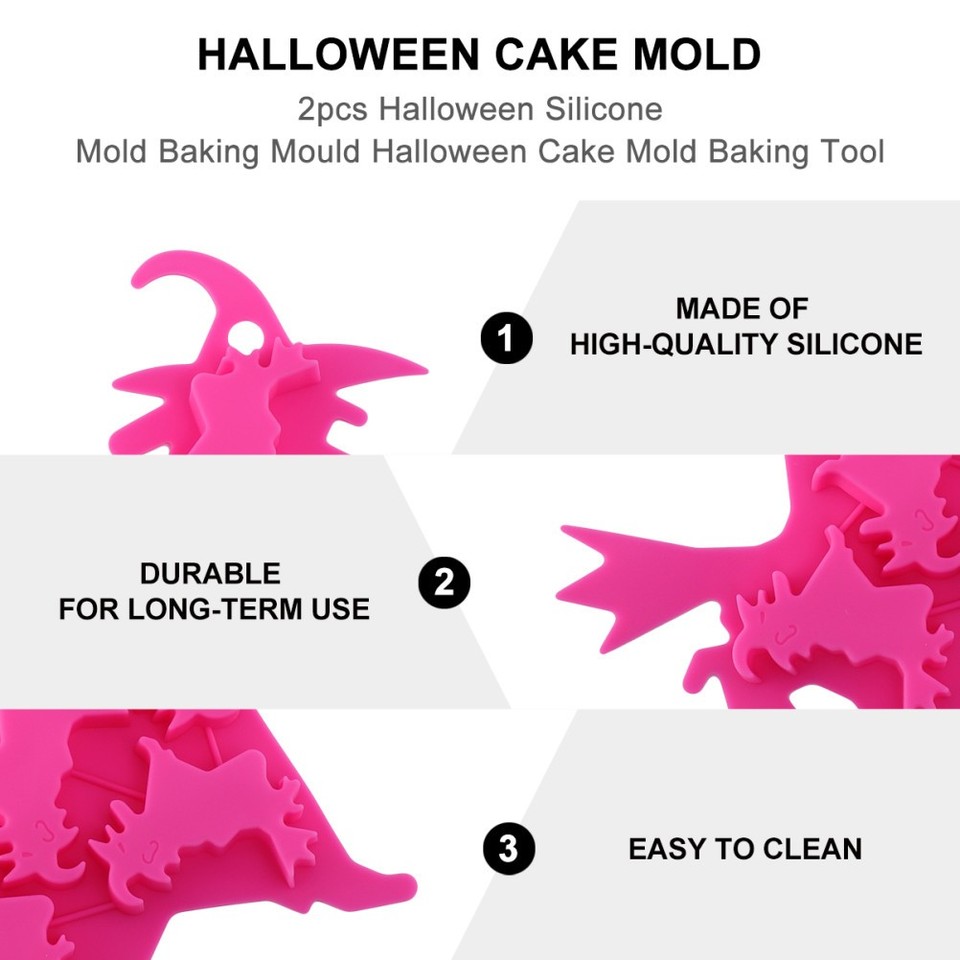 2 Pcs Small Moulds for Jelly Silicone Cake Baking Halloween Mold | eBay UK