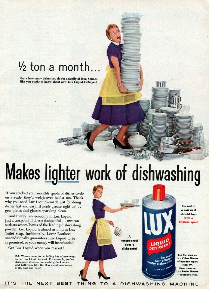 Vintage Lux Liquid Detergent Soap Magazine Ad Page 1950s mid century | eBay