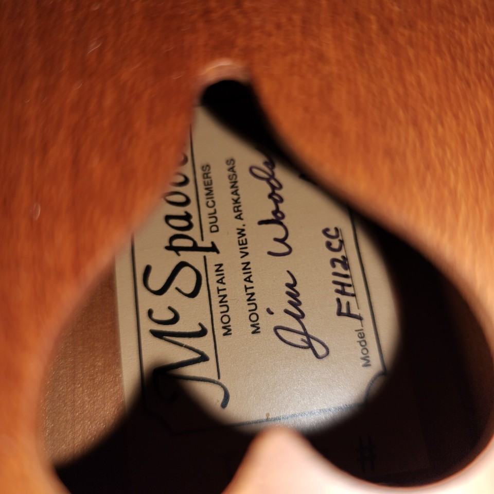 McSpadden Mountain Dulcimer Model FH12CC Signed By JIM WOODS #45601 ...