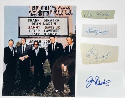 Vintage Rat Pack Signed Photo – Dean Martin, Sammy Davis Jr., Lawford ...