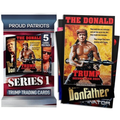 5 CARD SEALED PACK .....2024 DONALD TRUMP COLLECTIBLE TRADING CARDS ...