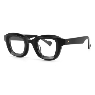 Retro Fashion Square Eyeglasses Frames Full Rim Thick Recessed Mens ...