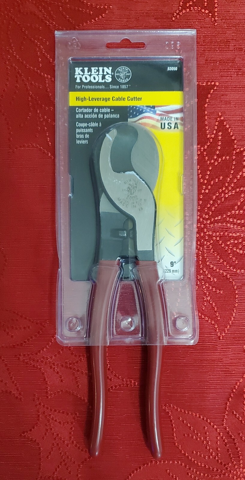 NEW KLEIN TOOLS HIGH LEVERAGE CABLE CUTTER 9" MODEL 63050 ...