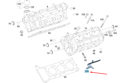 OEM MB SPRINTER W906 Cylinder Head Charge Air Line Bracket A6420161138 ...