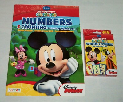 Lot 2 Disney Mickey Mouse Clubhouse Flash Cards Workbook Numbers ...