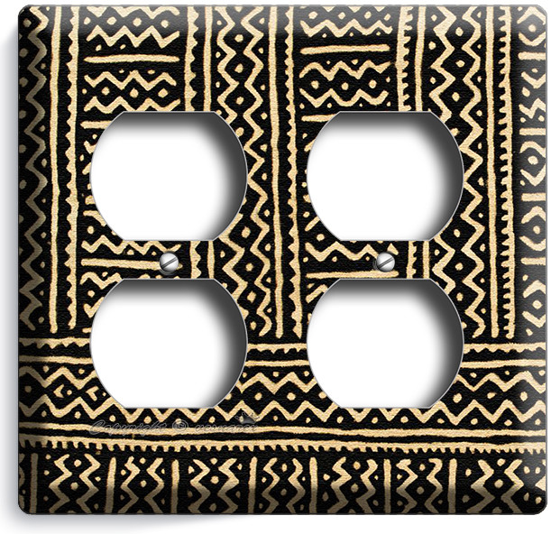AFRICAN TRIBAL MUD CLOTH STYLE LIGHT SWITCH OUTLET WALL PLATE FOLK ART ...