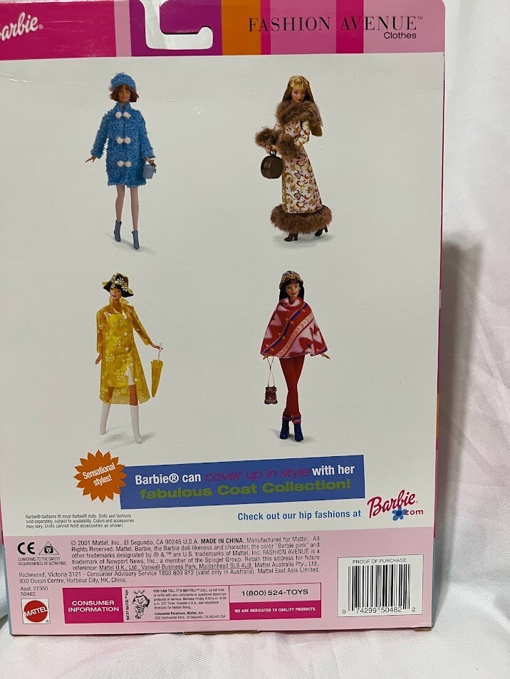 Barbie Fashion Avenue Coat Collection Long Coat Brown Fake Fur ...