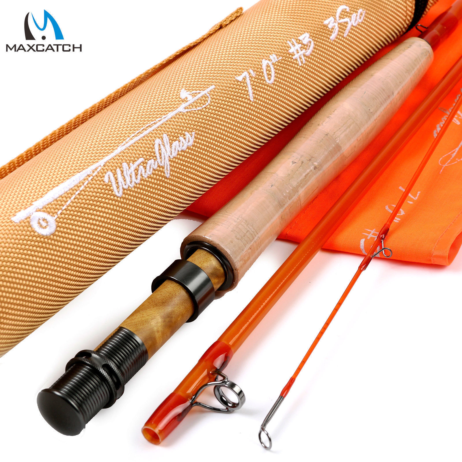 Maxcatch 3-8WT Fiberglass Fly Fishing Rod in Blue,Orange,or Transparent ...