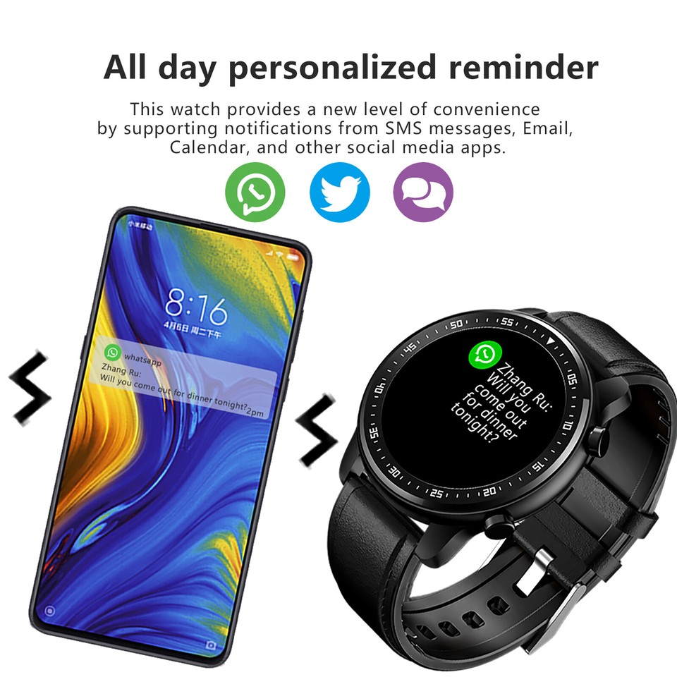 Bluetooth Smart Watch Sleep Monitor Fitness Tracker Make Calls for ...