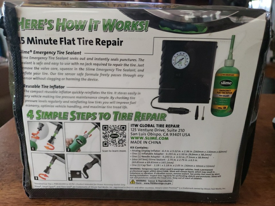 SLIME Emergency flat tire repair kit Brand new in sealed case | eBay