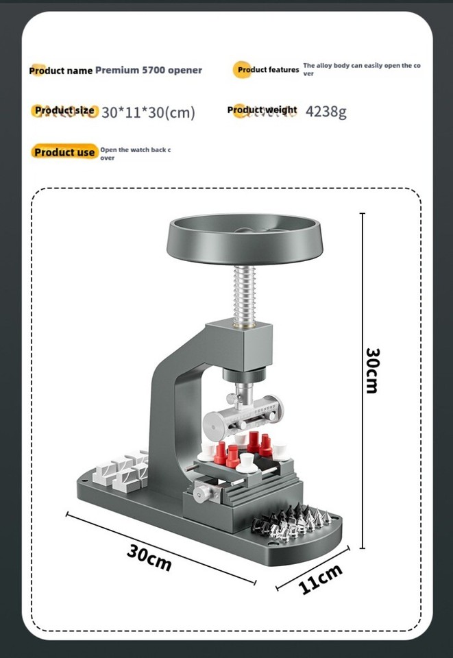 Adjustable Watch Back Remover Watch Cover Opener Back Case Bezel Press ...