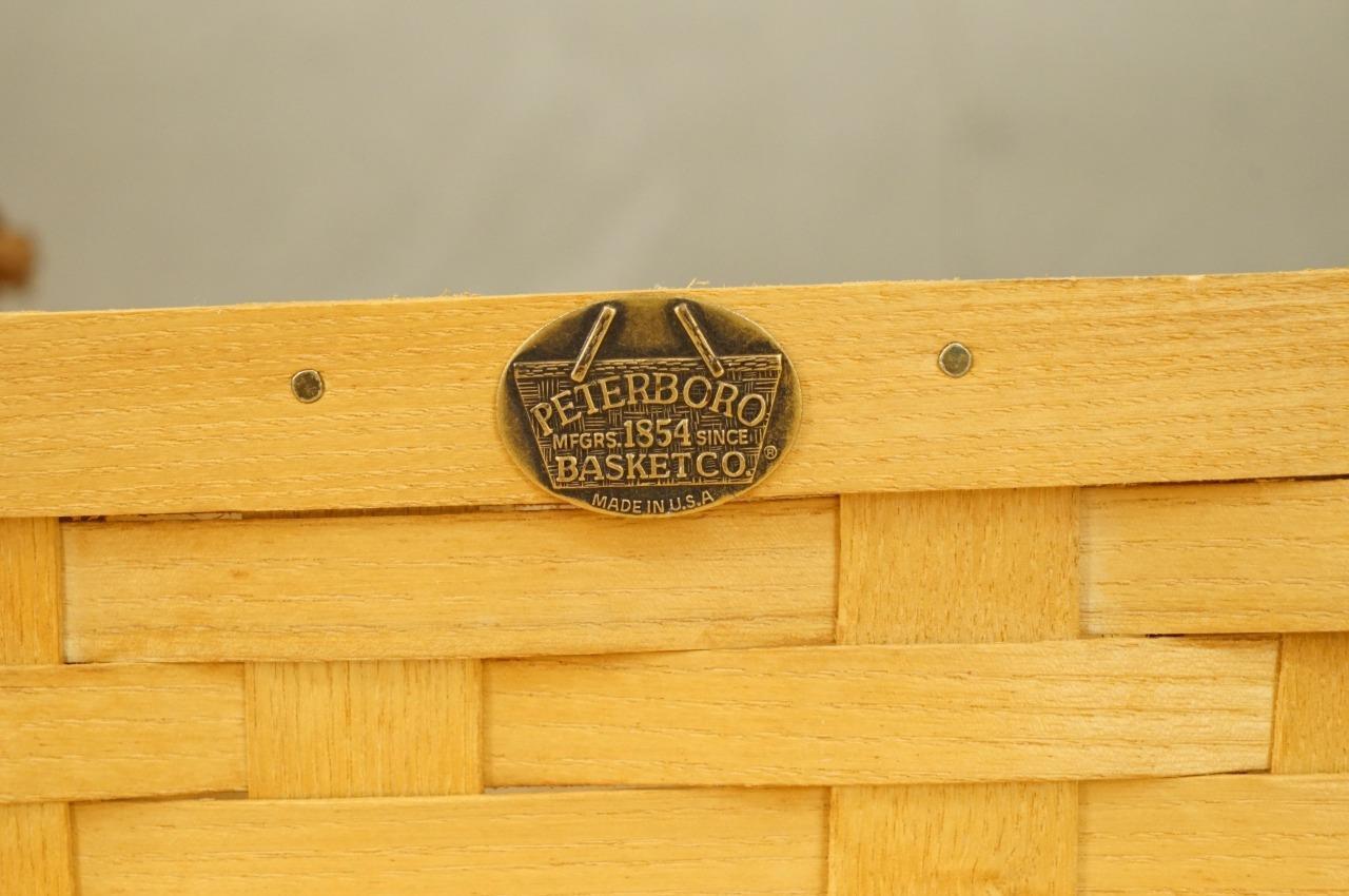 Peterborough Signed Woven Wood Basket Buffet Style Plastic Liner Wood ...