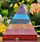 140MM Seven Chakra Gemstone Pyramid Natural Healing Egyptian Spiritual ...