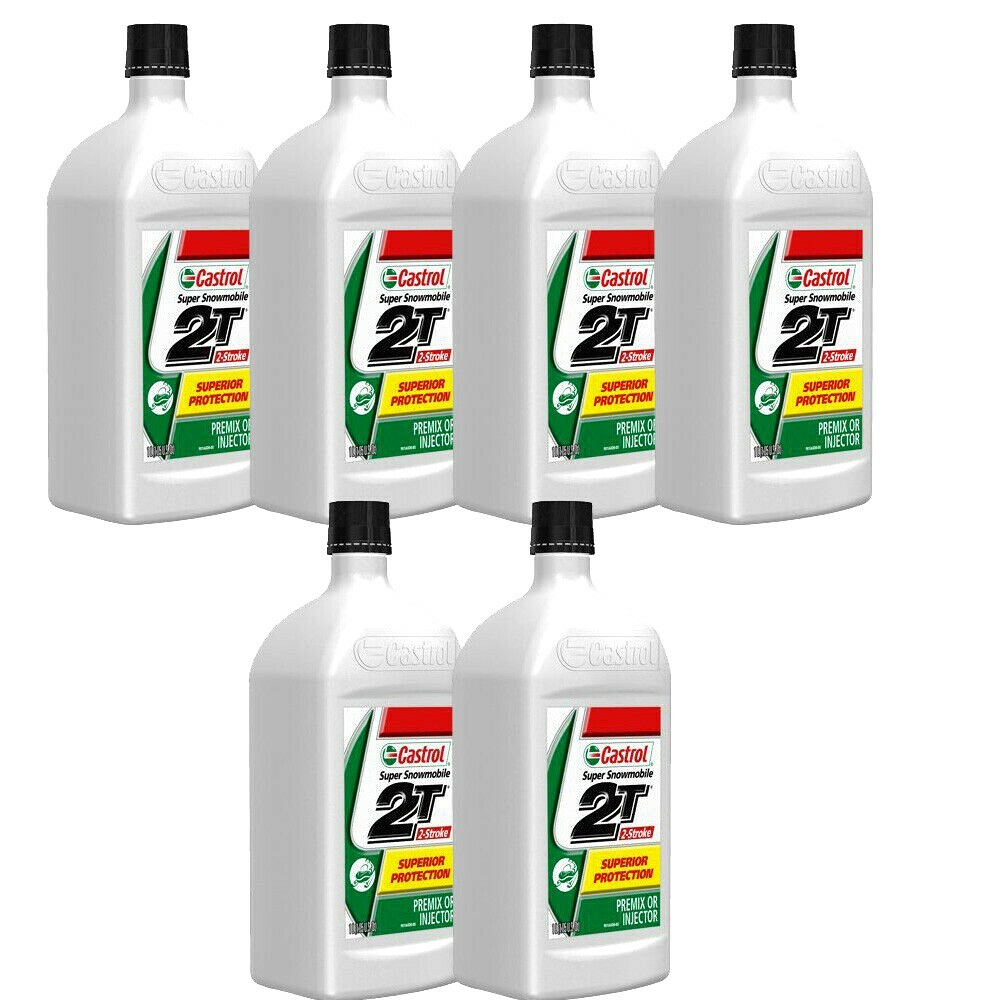 Castrol 2 Stroke Super Snowmobile Oil, Premix Or Injector - 6 Pack, 1 ...