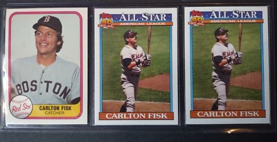 Carlton Fisk 3 Card Lot Baseball Cards Boston Red Sox Chicago White Sox ...